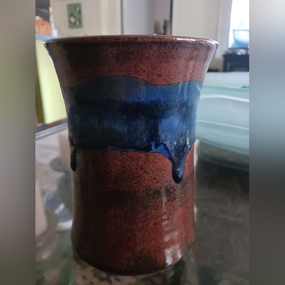 Unknown | Accents | Hand Thrown Pottery Vase Vintage Cobalt Glaze ...